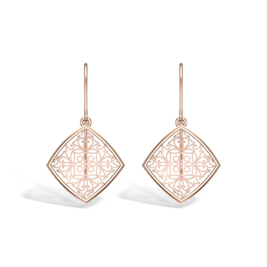Jiva Rose Gold Drop Earrings Graceful Design Elegant Rose Gold